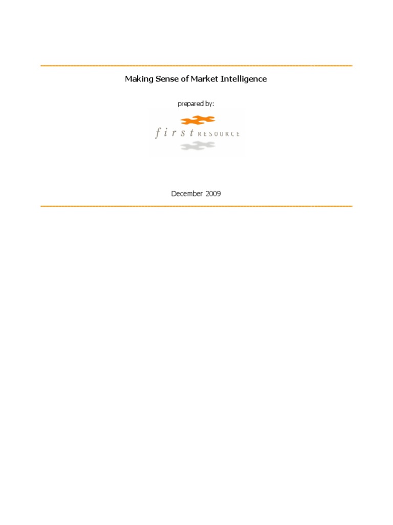 Making Sense of Market Intelligence | PDF | Strategic Management ...