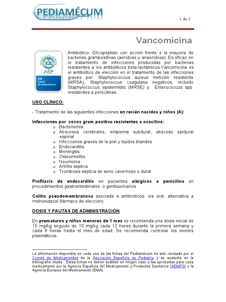 Vancomicina | PDF | Penicilina | Farmacología