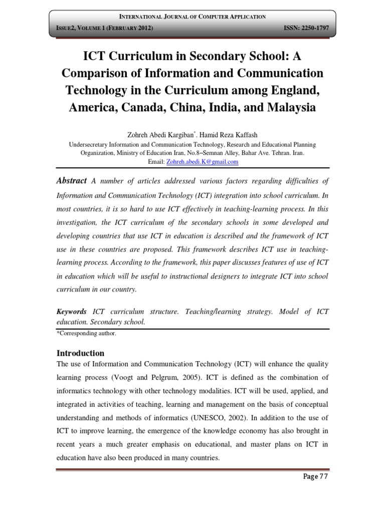 Ict Curriculum in Malaysia | PDF | Educational Technology | Curriculum