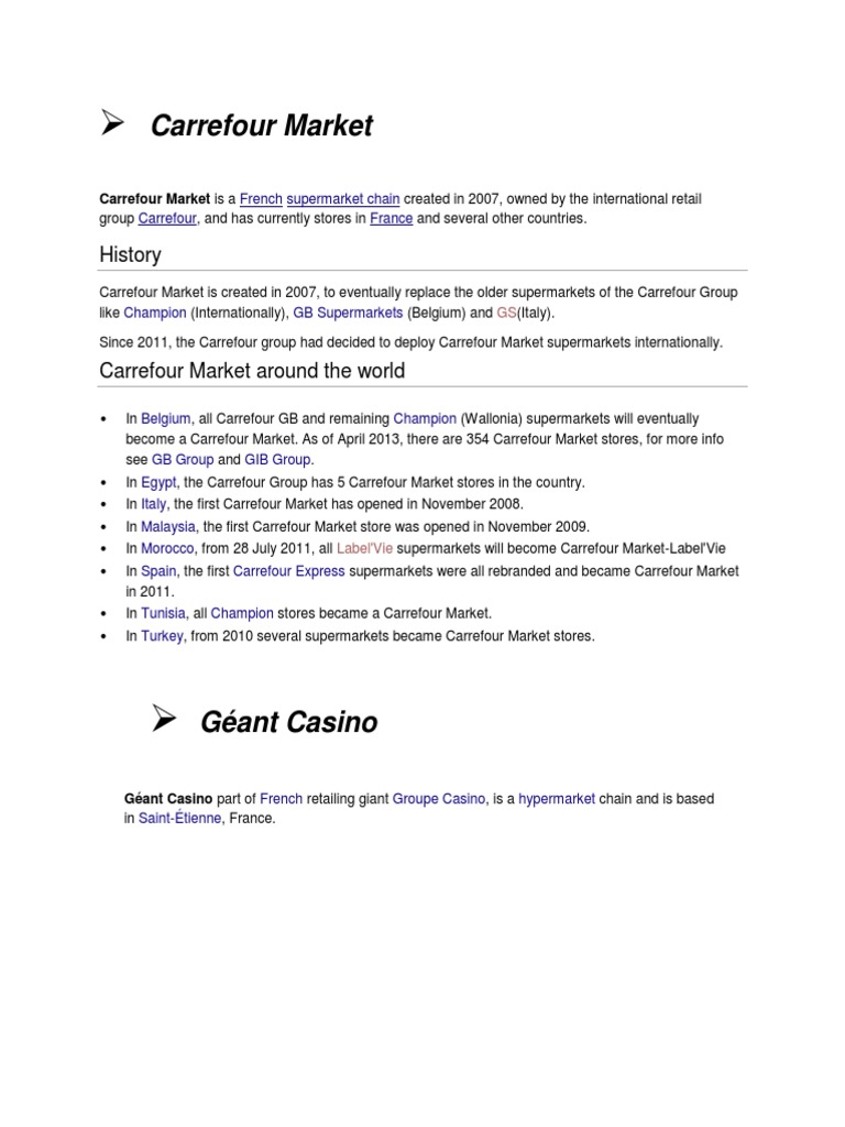 French Project | PDF | Food Retailers | Retailers