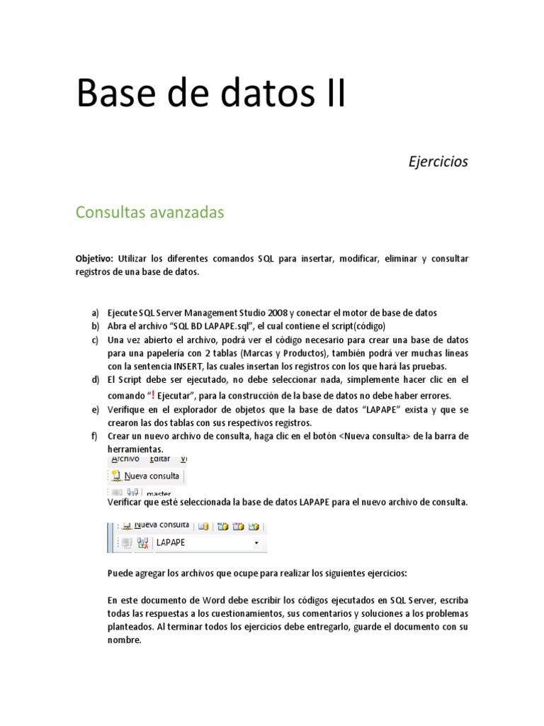 Ejercicios Consultas Avanzadas | PDF | SQL | Servidor SQL de Microsoft
