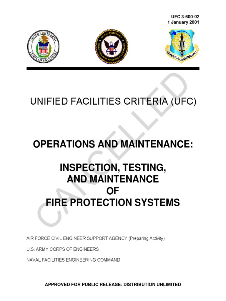 Cancelled: Unified Facilities Criteria (Ufc) | PDF | Fire Sprinkler ...