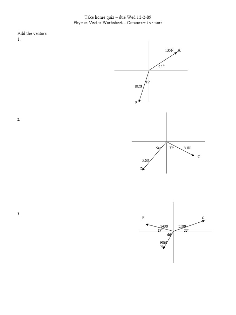 Physics Vectors Quiz | PDF