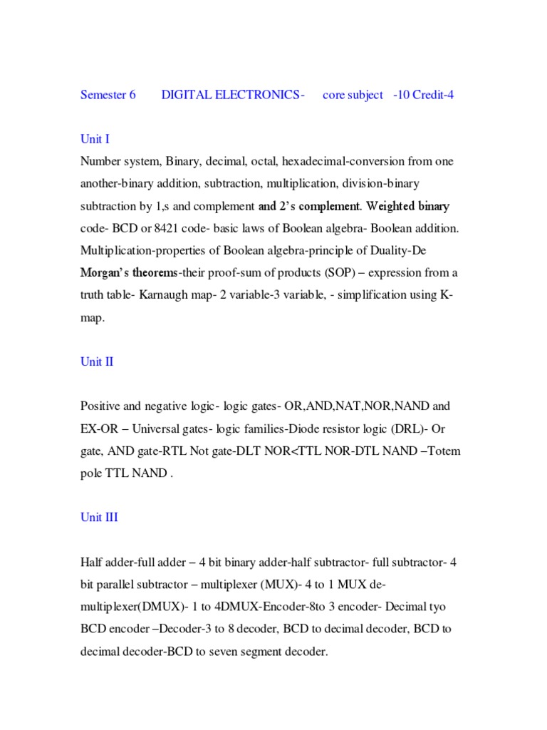 Digital Electronics | Download Free PDF | Subtraction | Electronic Circuits