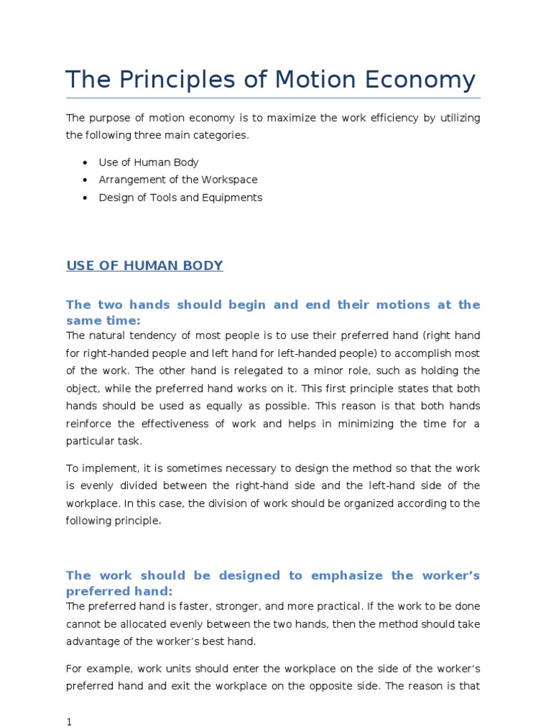 The Principles of Motion Economy | PDF | Tools | Printed Circuit Board
