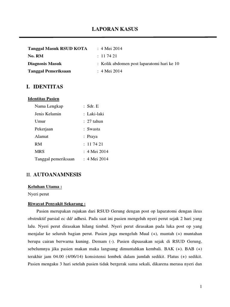 Lapsus Ileus Obstruktif | PDF