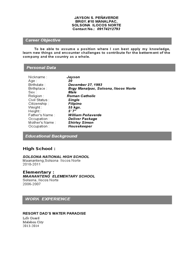 Jayson Resume | PDF