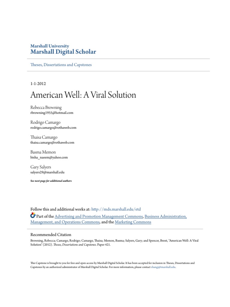 American Well | PDF | Patient Protection And Affordable Care Act ...