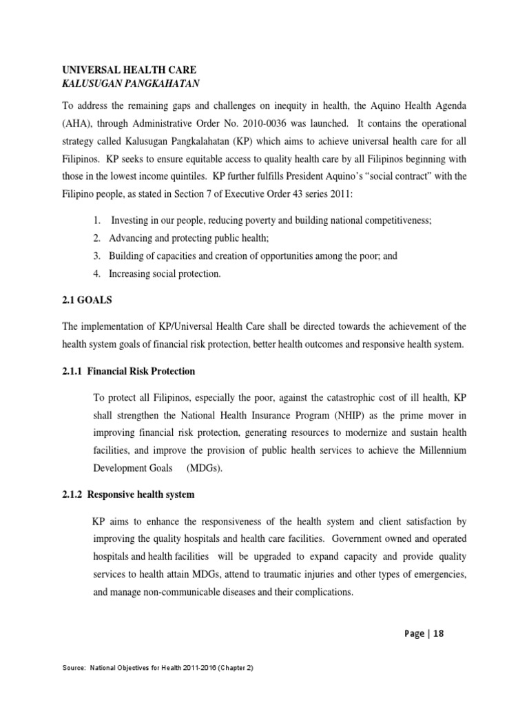 Kalusugan Pangkalahatan | PDF | Health System | Millennium Development ...