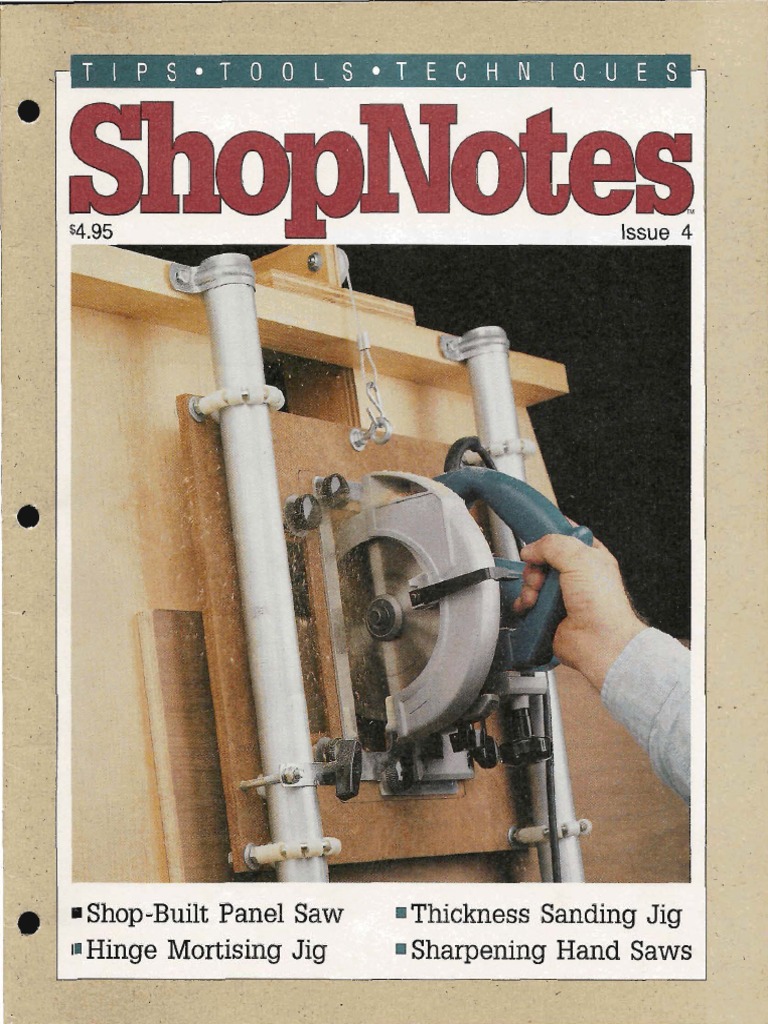 ShopNotes No. 4: Instructions and Tips for Building an Adjustable Hinge ...