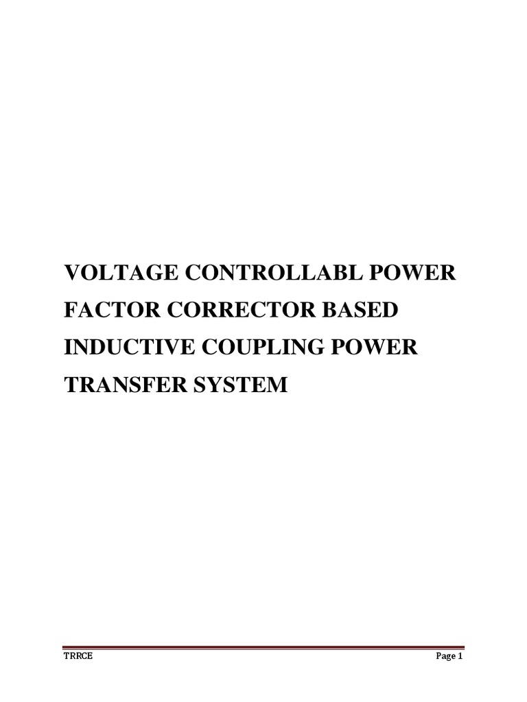 Analysis of a Voltage Controllable Power Factor Corrector Based Inductive Coupling Power ...