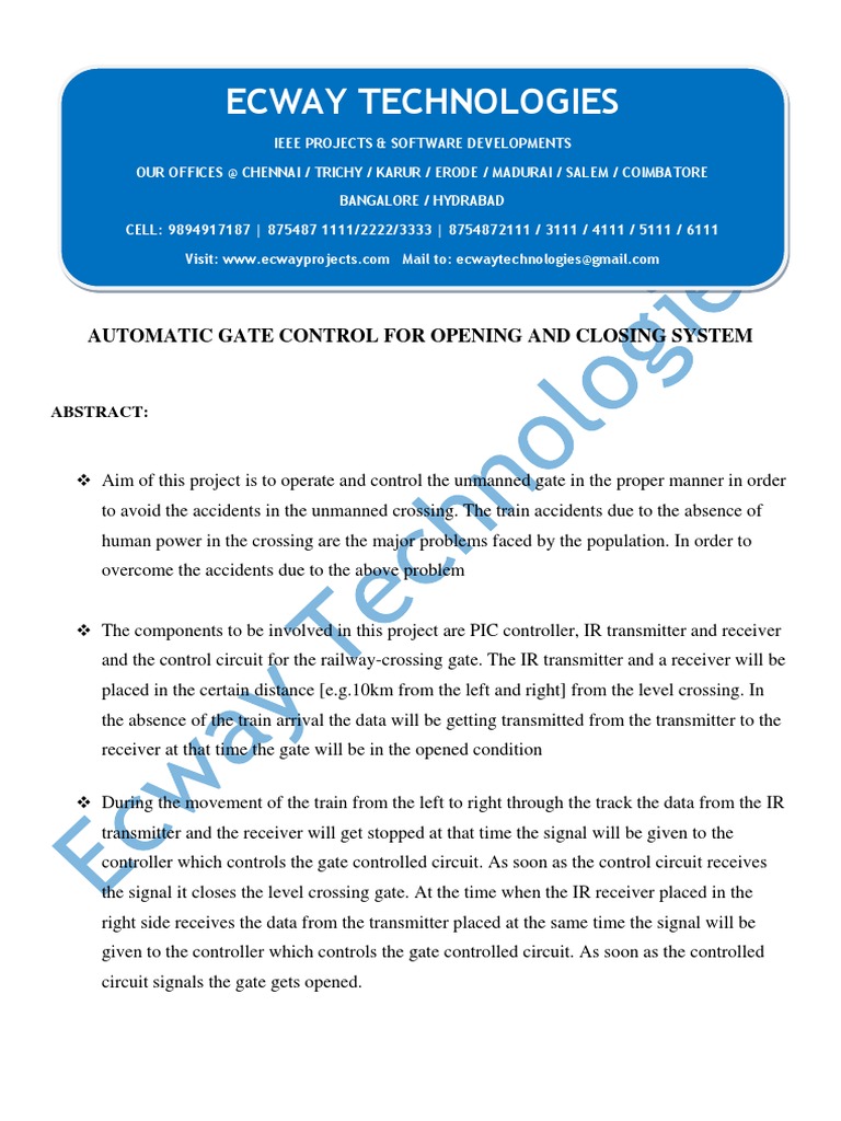 Automatic Railway Gate Control System | PDF | Transmitter | Train