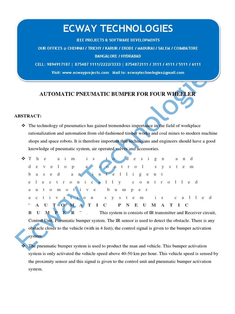 Automatic Pneumatic Bumper System | PDF | Pneumatics | Valve