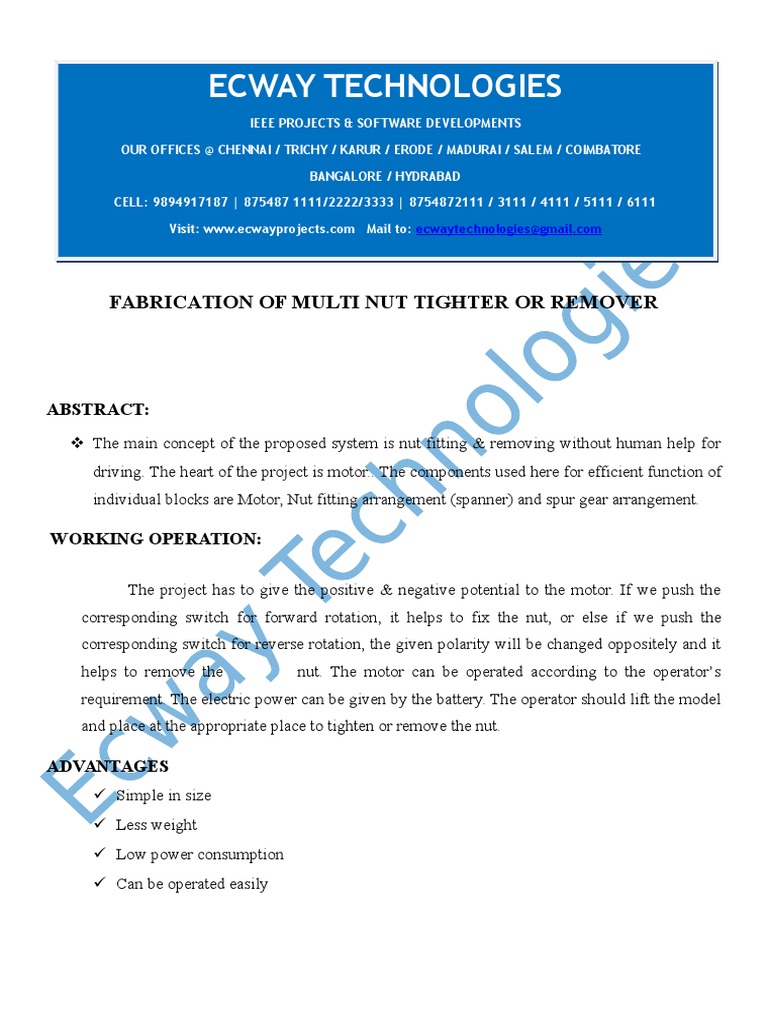 Multi Nut Tighter/Remover System | PDF