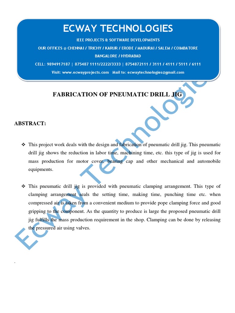 Fabrication of Pneumatic Drill Jig | PDF | Piston | Machines