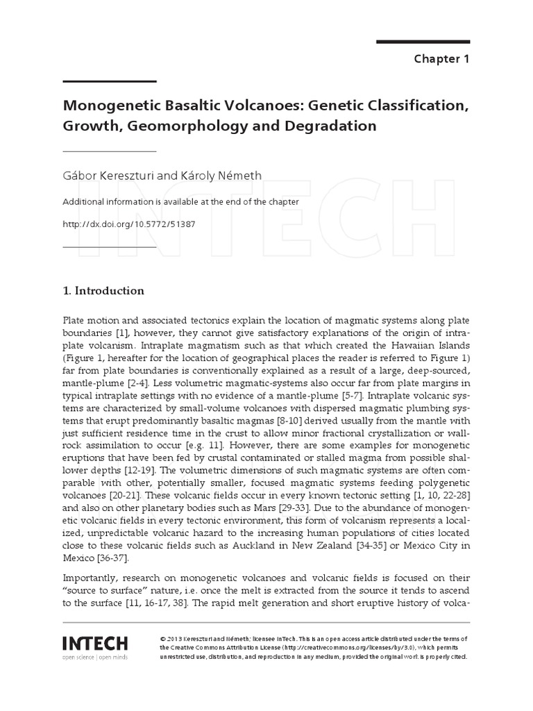 Monogenetic Basaltic Volcanoes | PDF | Types Of Volcanic Eruptions ...