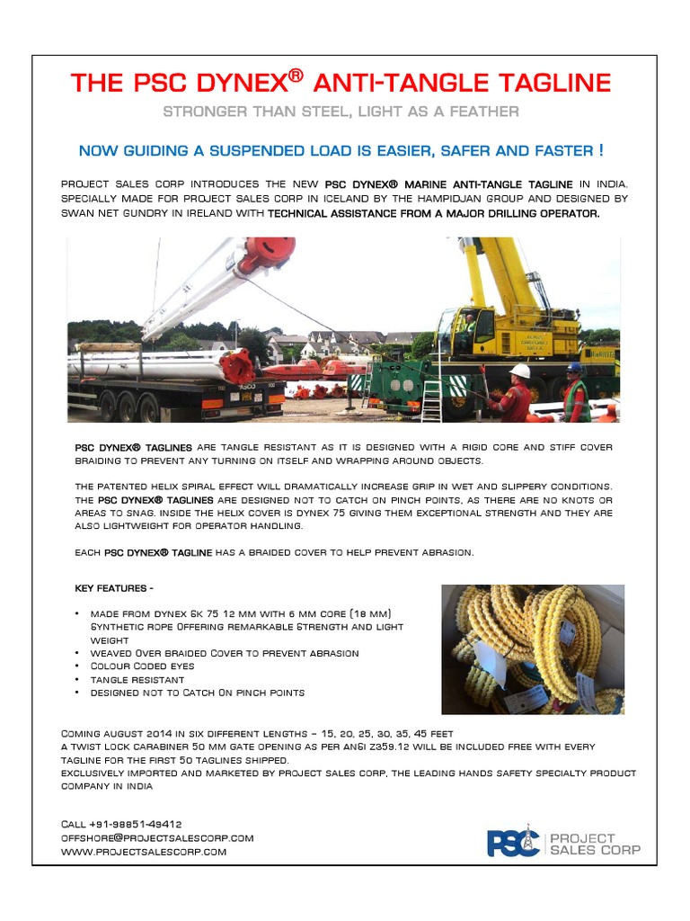 The PSC Dynex Marine Anti-Tangle Tagline | PDF