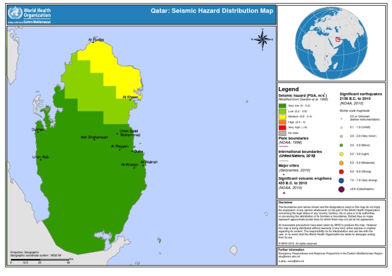 Qatar: Seismic Hazard Distribution Map: Legend | PDF