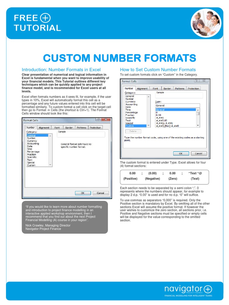 Custom Number Formats Tutorial Pdf Microsoft Excel Banking 1394