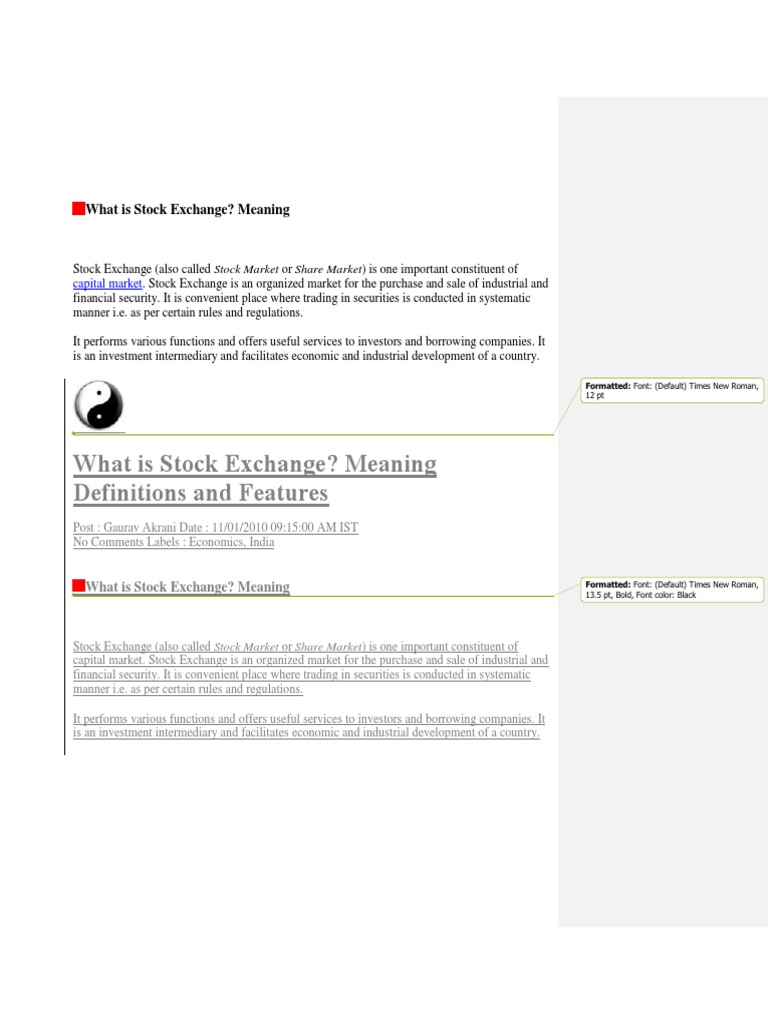 What Is Stock Exchange | PDF | London Stock Exchange | Stocks
