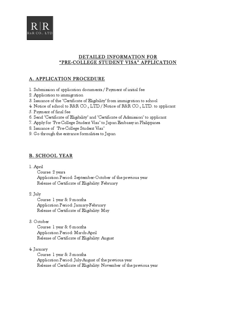Pre-College Student Visa Guide for Japan | PDF | Travel Visa | Japanese Yen