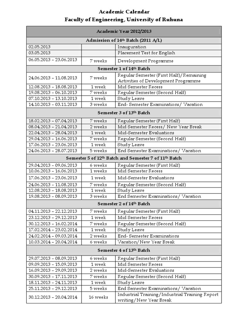 Academic Calendar 2013 2014 | PDF | Academic Term | Educational ...