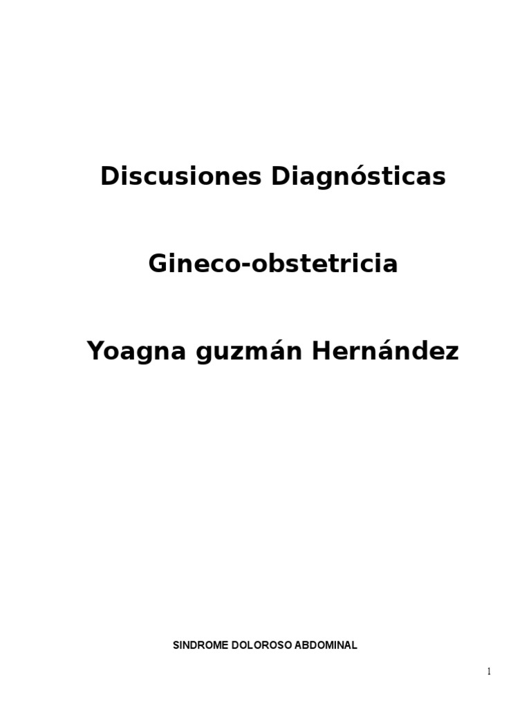 Discusiones Diagnosticas de Obstetricia | PDF | Parto | Enfermedades y ...