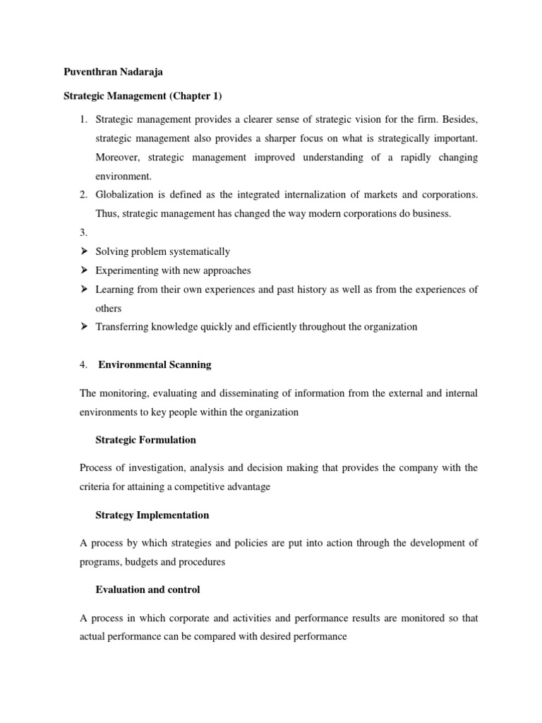 Strategic Management (Chapter 1) | PDF