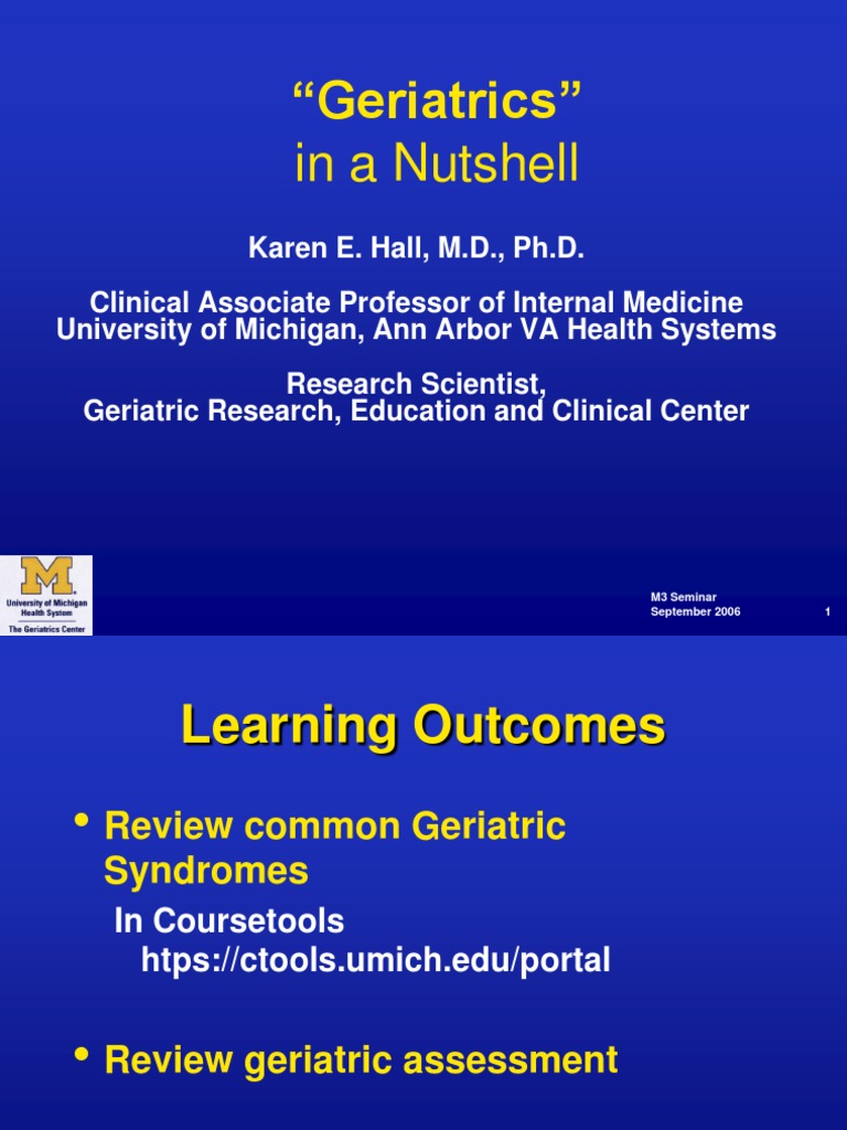 "Geriatrics": in A Nutshell | PDF | Geriatrics | Dementia