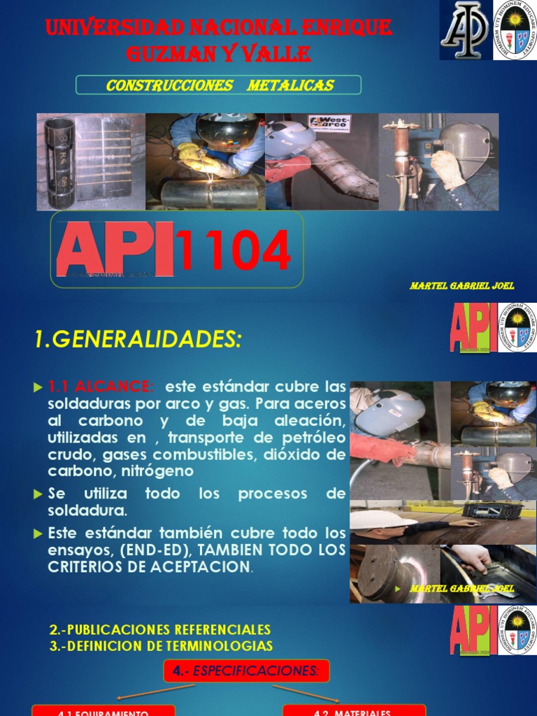 API 1104 | Soldadura | Industrias | Prueba gratuita de 30 días | Scribd