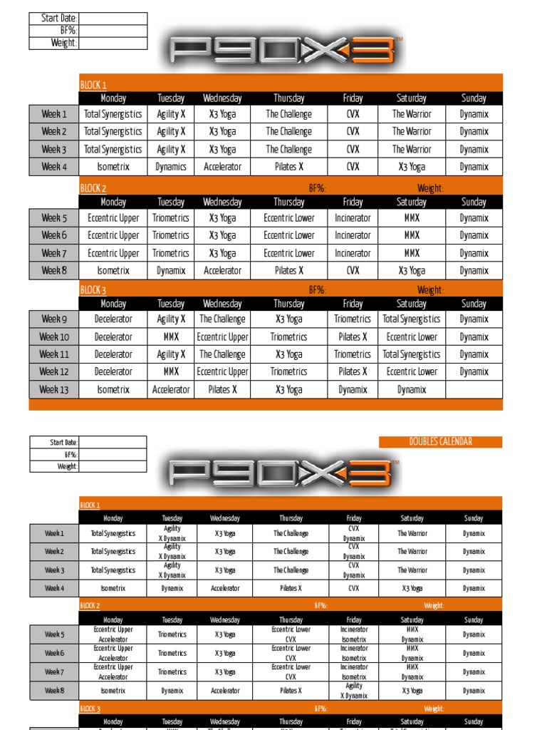 Dig Deeper Workout Calendar | PDF | Therapy | Management Of Obesity