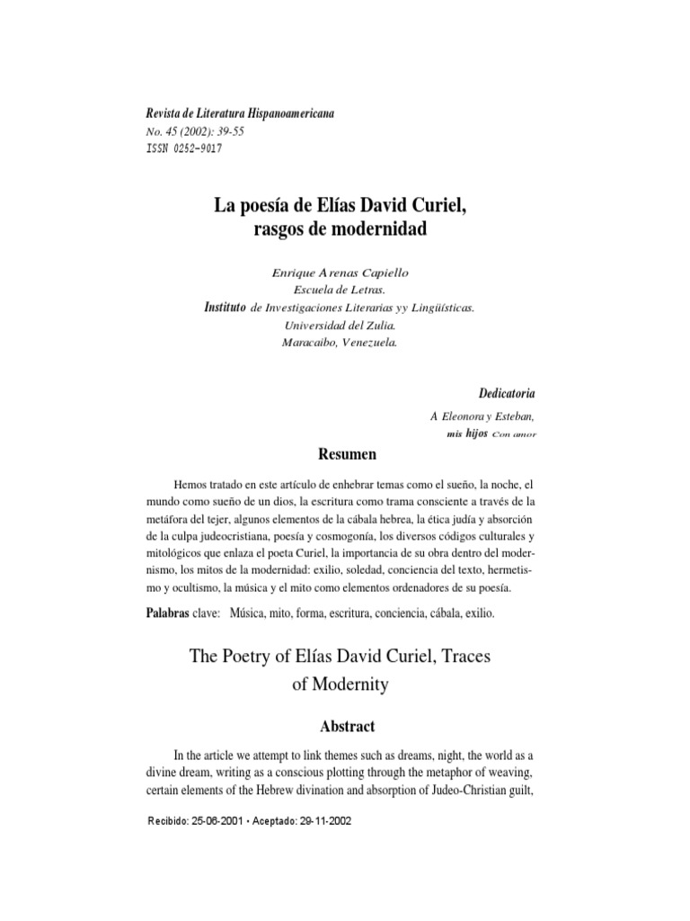 Elias David Curiel | PDF | Poesía | Lima