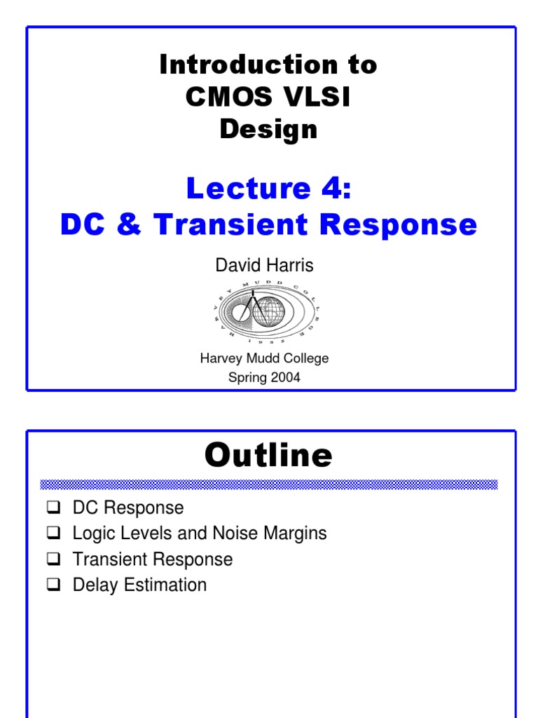 Introduction To Cmos Vlsi Design: DC & Transient Response | PDF | Cmos | Electrical Components