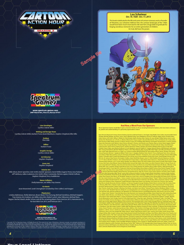 Sample File: Lou Scheimer | PDF | Role Playing Games | Leisure