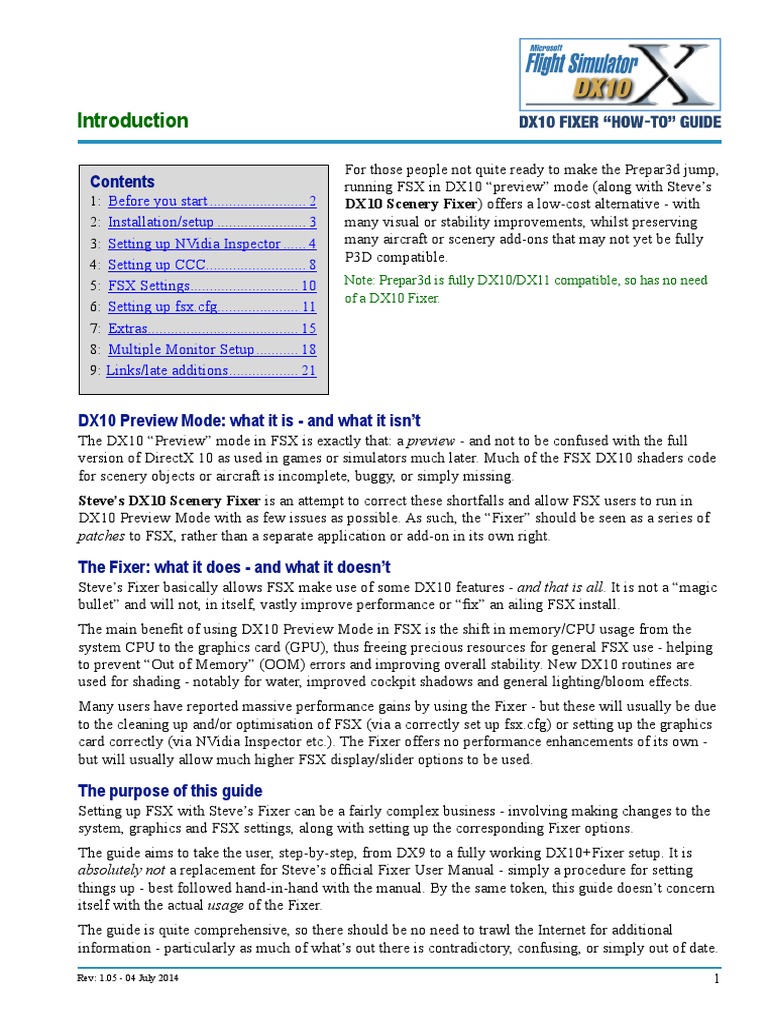 FSX DX10 Guide | PDF | Computer Data Storage | Graphics Processing Unit