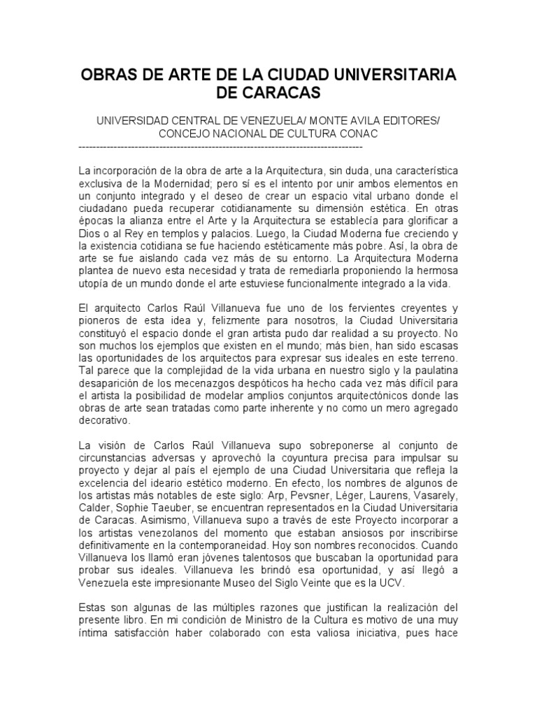 Obras Arte CUC | PDF | Venezuela | Escultura