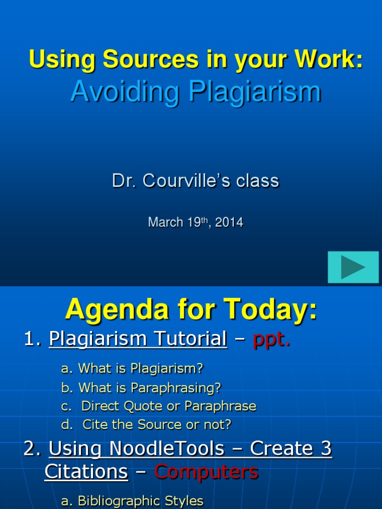 Using Sources in Your Work:: Avoiding Plagiarism | PDF | Dream ...