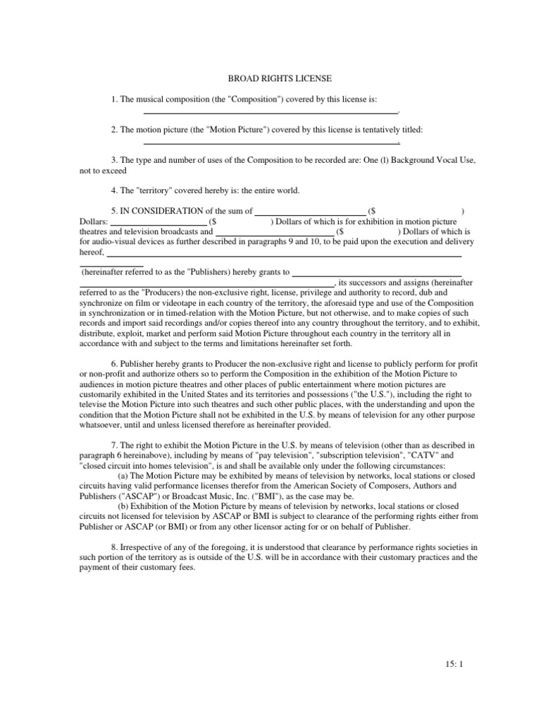 Broad Rights License | PDF | License | Social Institutions