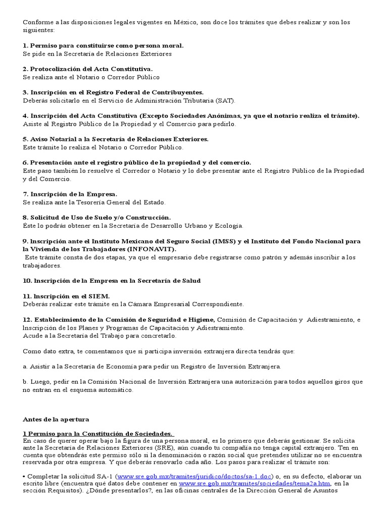 Documentacion Conforme A Las Disposiciones Legales Vigentes en México ...
