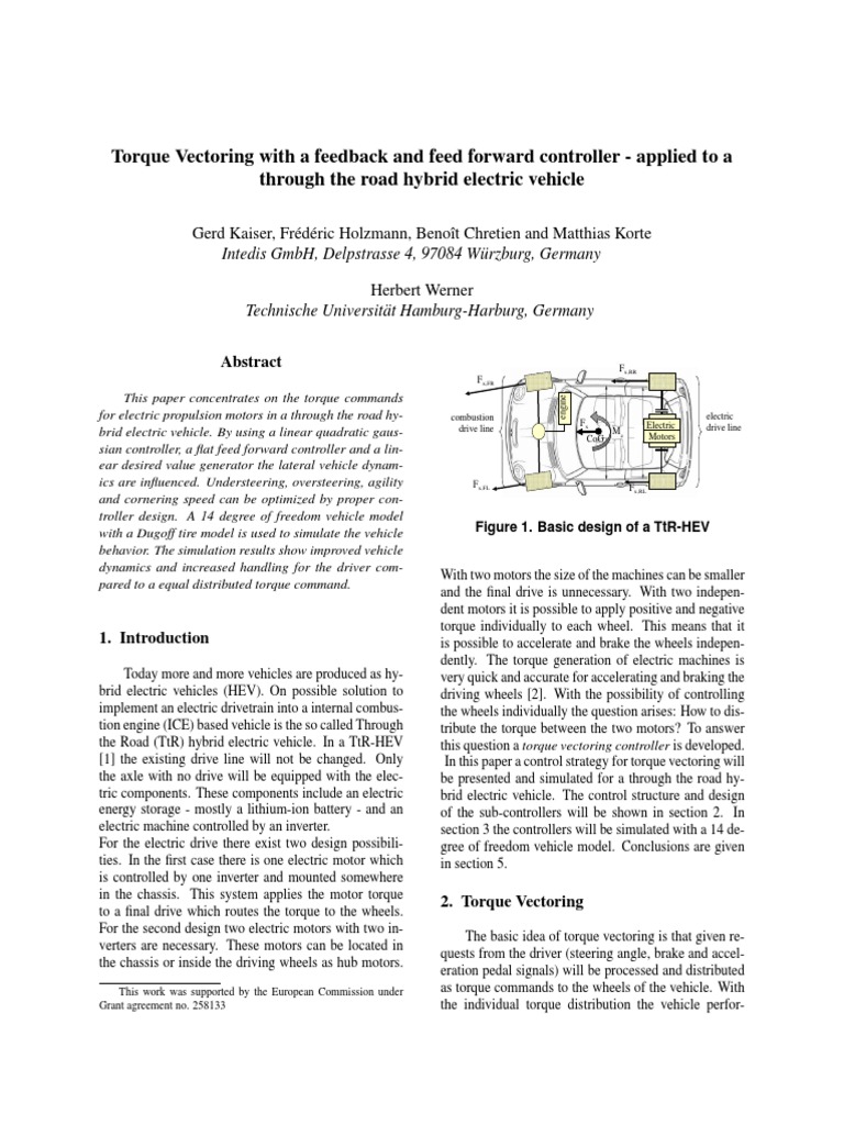 Torque Vectoring With A Feedback and Feed Forward Controller-Applied To A Through The Road ...