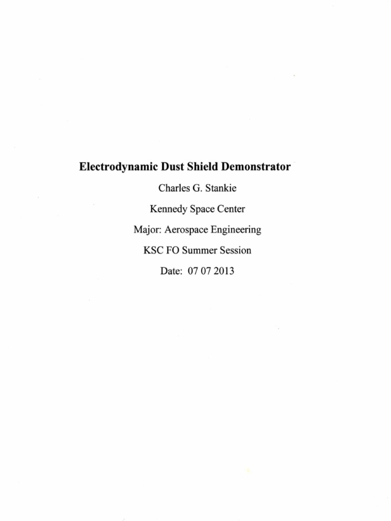 Electrodynamic Dust Shield Demonstrator | PDF | Kennedy Space Center | Nasa
