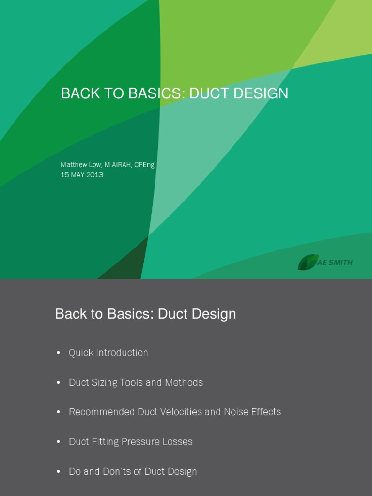 Duct Design | PDF | Duct (Flow) | Pressure
