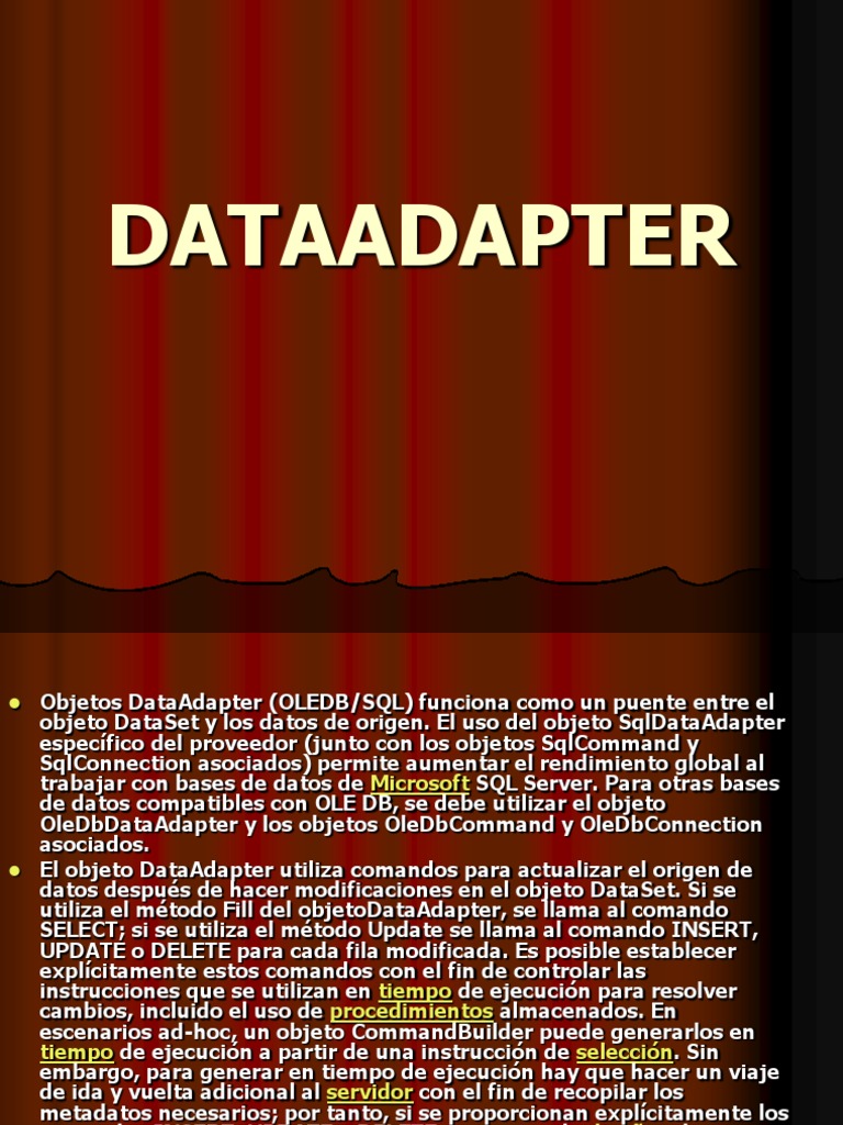 DATAADAPTER | PDF | SQL | Tecnología digital