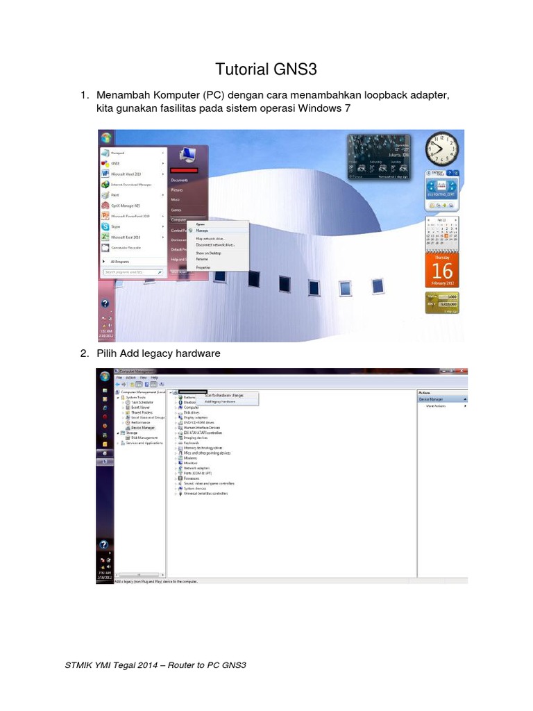 Tutorial Membuat Koneksi Router Dan PC Pada GNS3 | PDF