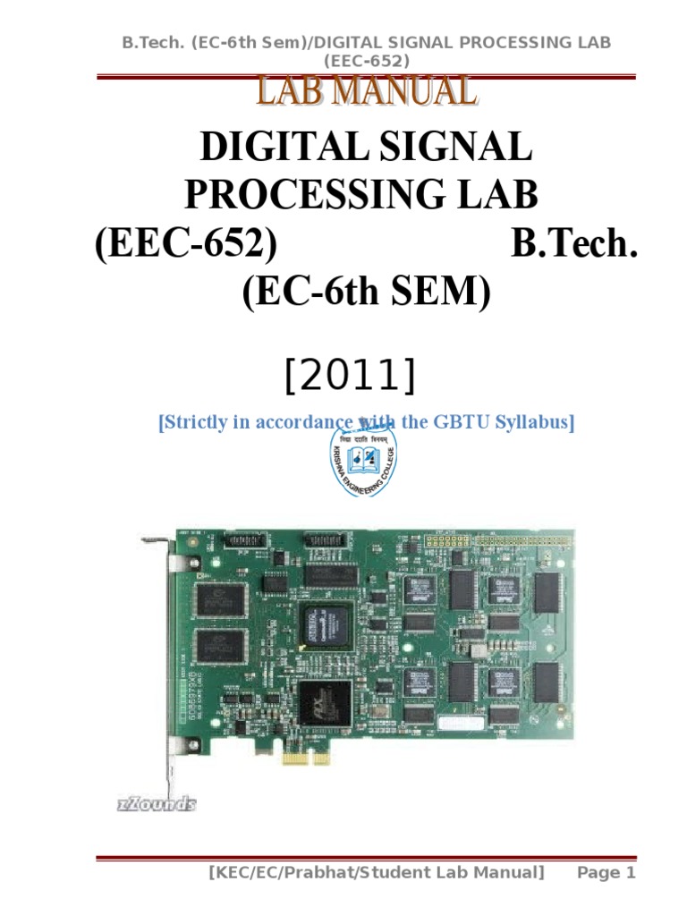 Manual For DSP LAB 3rd Year | PDF | Frequency Modulation | Discrete ...