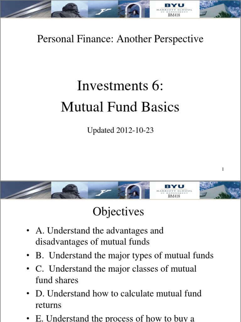 17 Investments 6 - Mutual Fund Basics | PDF | Mutual Funds | Exchange ...