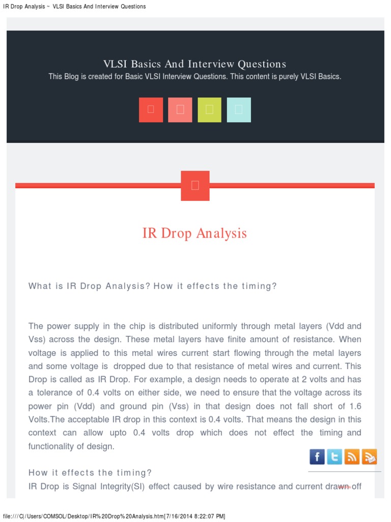 IR Drop Analysis | PDF | Electrical Engineering | Electronic Design