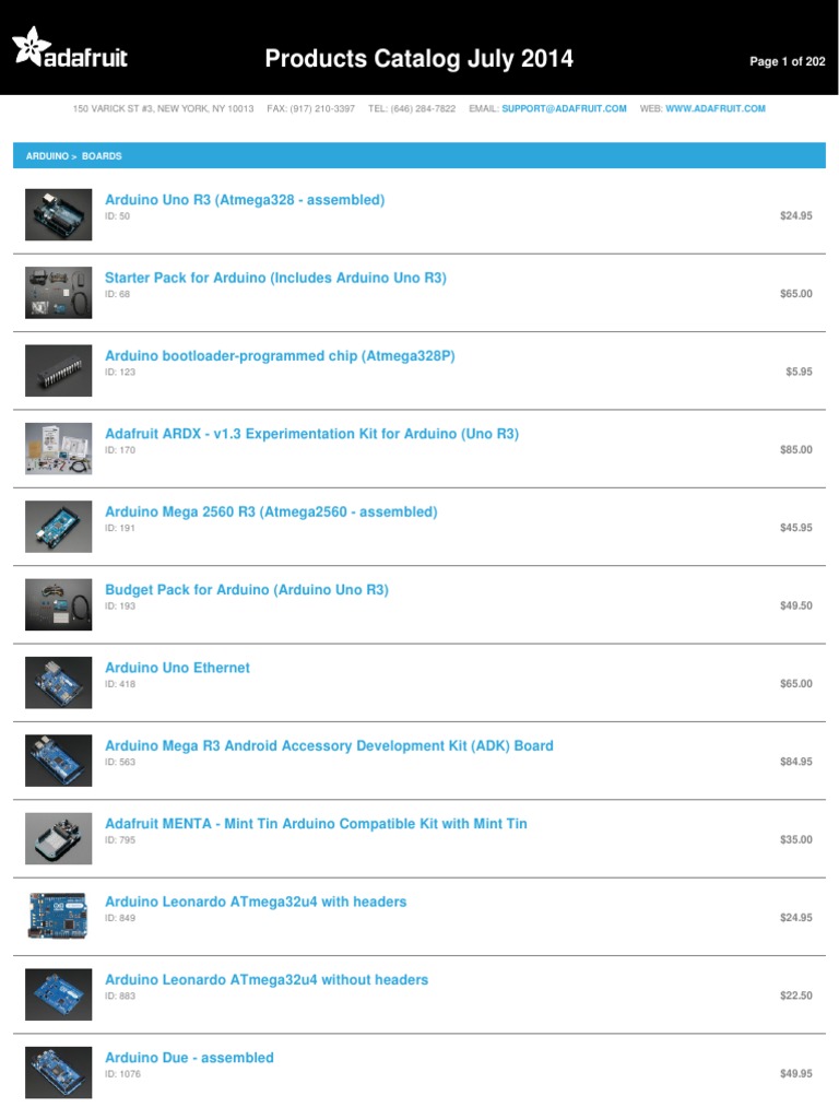 Catalog | PDF | Arduino | Raspberry Pi