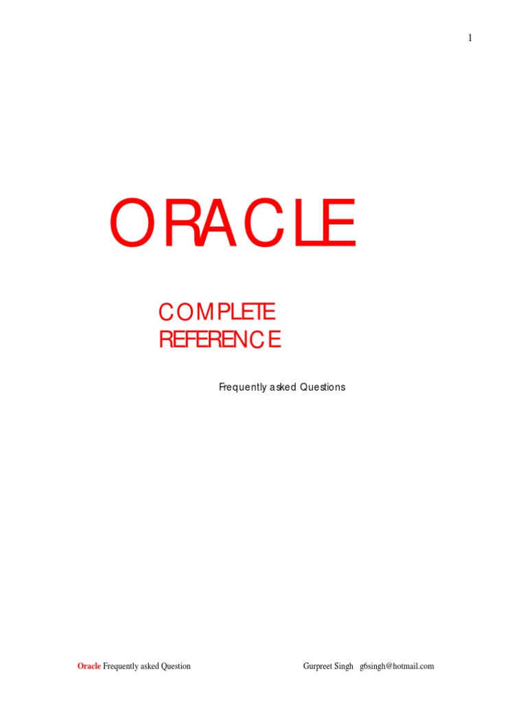 Oracle Frequently Asked Questions | PDF | Pl/Sql | Parameter (Computer Programming)