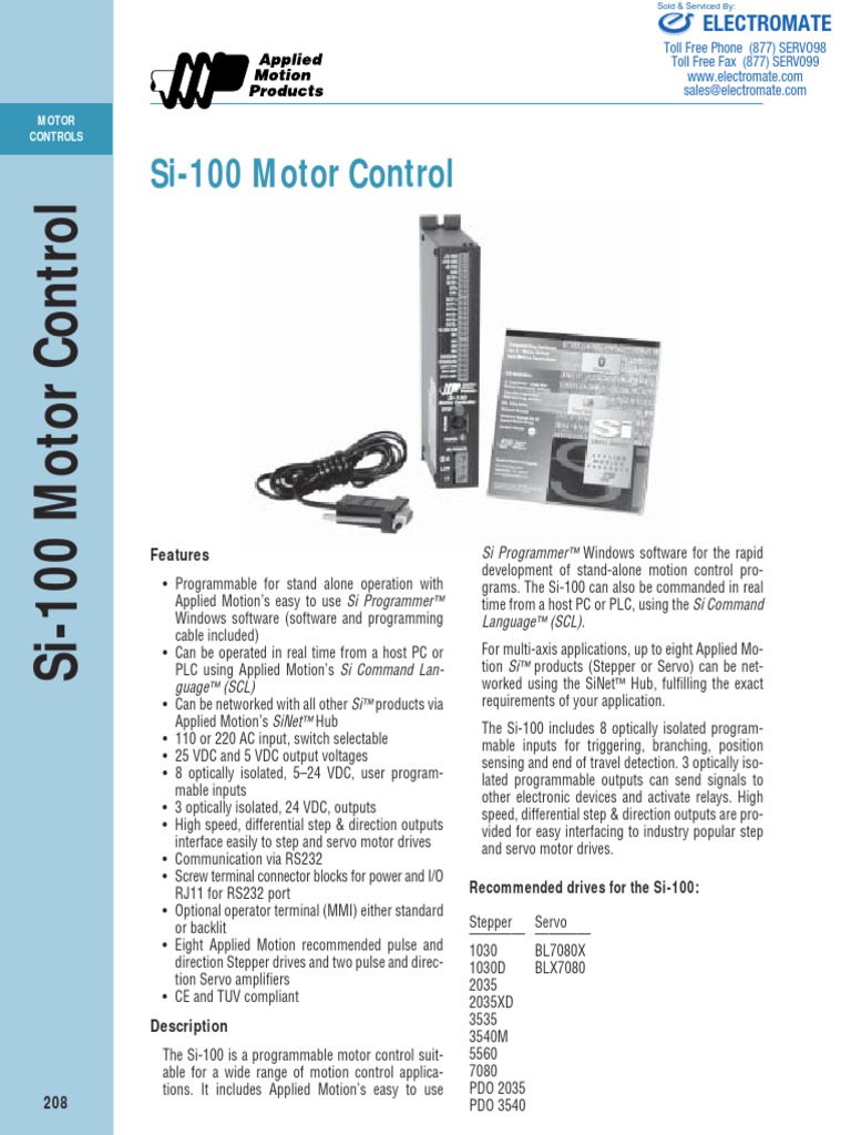 Amp Si100 Datasheet | PDF | Servomechanism | Power Supply